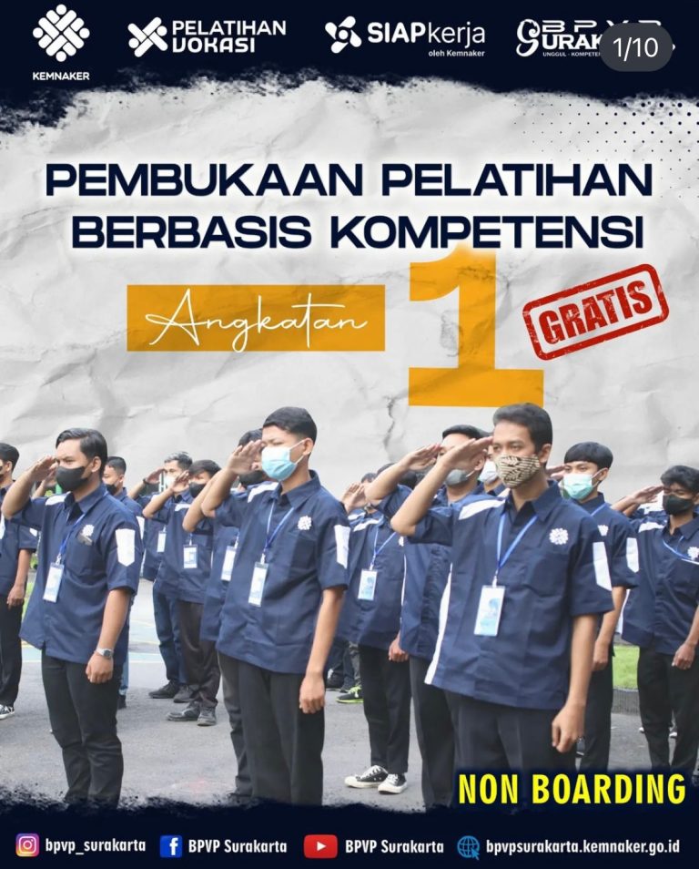 PEMBUKAAN PELATIHAN BERBASIS KOMPETENSI ANGKATAN 1 TAHUN 2023 – Balai Pelatihan Vokasi dan ...